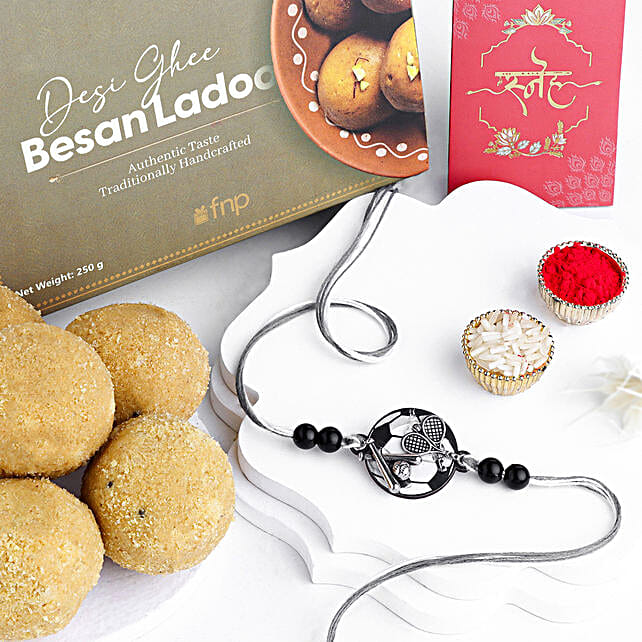 Buy/Send Goalgetter Football Rakhi & Ladoo Gift Set Online- FNP