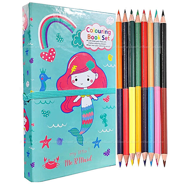 Buy/Send Mermaid Theme Cartoon Colouring Book Set Online- FNP