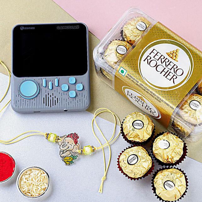 Buy/Send Bal Ganpati Rakhi & Game Console With Chocolates Online- FNP