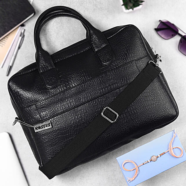 Buy/Send Meenakari Work Rakhi & Urban Laptop Bag Online- FNP
