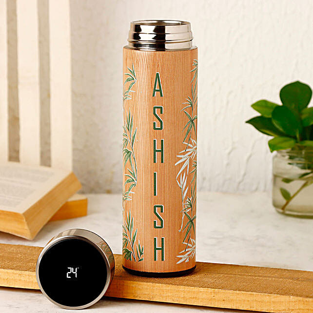 Buy/Send LED Temperature Flask with Custom Name and Strainer Online- FNP