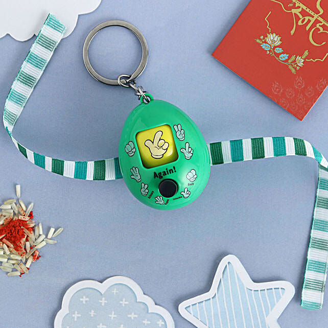Buy/Send Playful Rock-Paper-Scissors Toy Rakhi- Green Online- FNP