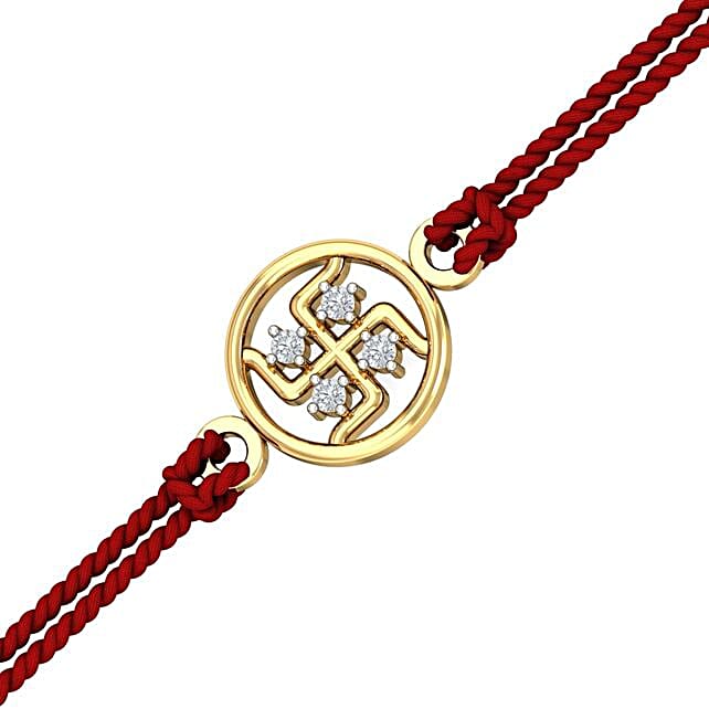 Buy/Send 18K Diamond Rakhi Pendant Online- FNP