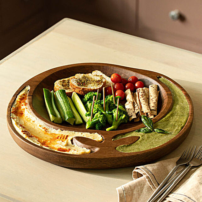 Buy/Send Ellementry Wooden Chip & Dip Platter Online- FNP