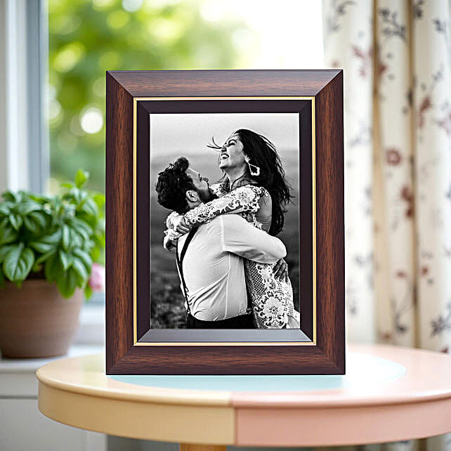 Buy/Send Trendy Gold Border Personalised Photo Frame Online- FNP