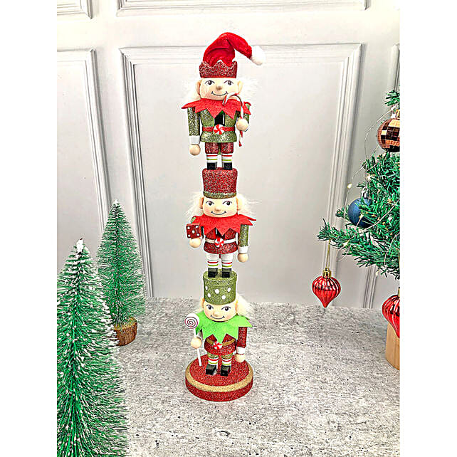 Buy/Send 3-Tier Stacked Elves Nutcracker Figurine Online- FNP