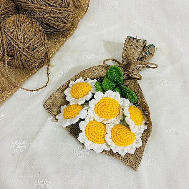 Buy/Send Daisy Crochet Bouquet Online- FNP