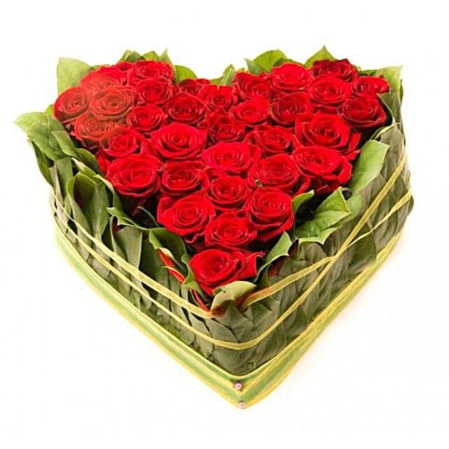 Red Roses Heart Shaped Arrangement lebanon | Gift Red Roses Heart ...
