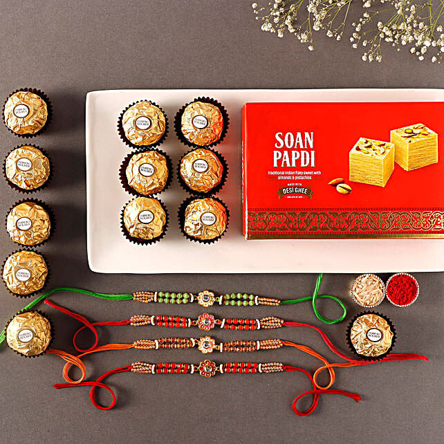 Sneh Meenakari Rakhis With Soan Papdi & Chocolate Box malaysia | Gift ... Sneh Meenakari Rakhis With Soan Papdi & Chocolate Box malaysia | Gift ...