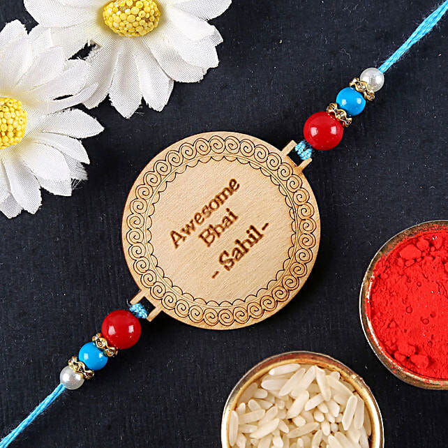 Personalised Awesome Bhai Round Rakhi malaysia | Gift Personalised ...