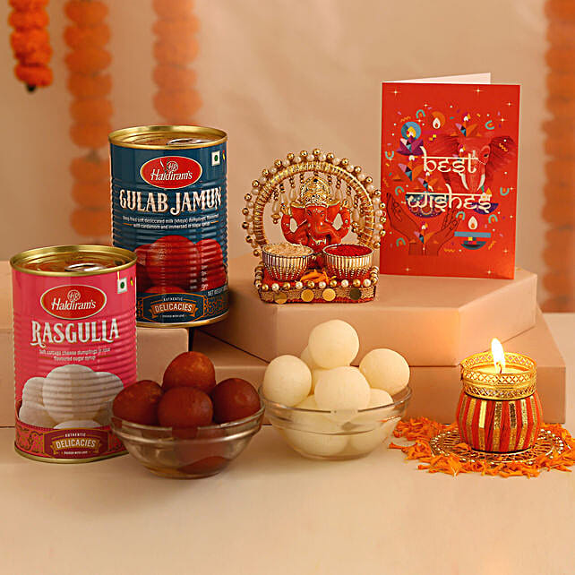 Diwali Wishes With Haldirams Sweets Hamper mauritius | Gift Diwali ...