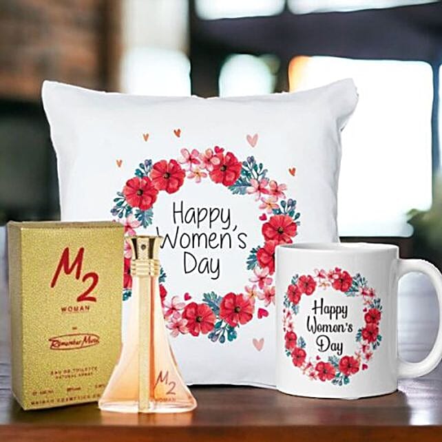 Celebrate Women's Day With Cushion Perfume & Mug nepal | Gift Celebrate ...