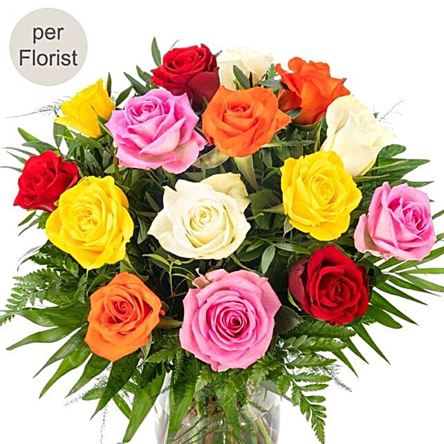 Vibrants Mixed Roses Bouquet netherlands | Gift Vibrants Mixed Roses ...