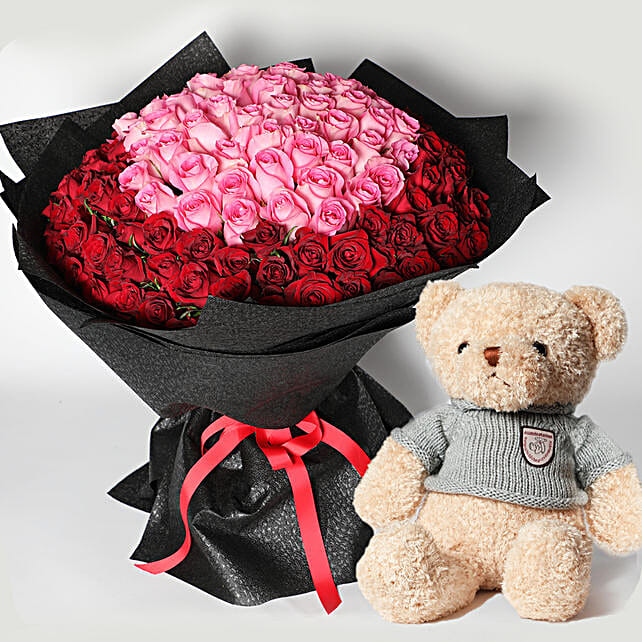 Teddy And 35 Roses Bouquet philippines | Gift Teddy And 35 Roses ...