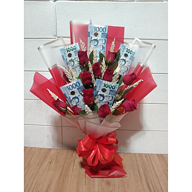 5000Php And Red Roses Bouquet philippines | Gift 5000Php And Red Roses ...