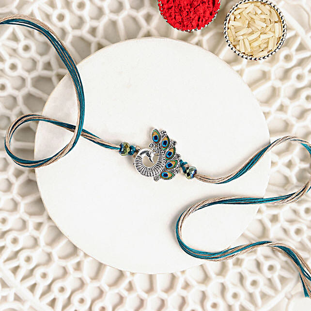 Sapphire Serenity Peacock Rakhi philippines | Gift Sapphire Serenity ...