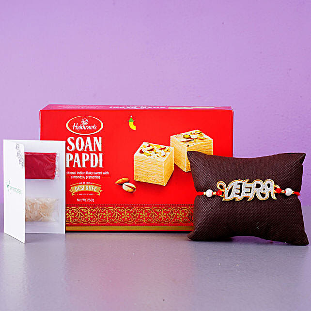 English Veera Rakhi And Soan Papdi qatar | Gift English Veera Rakhi And ...