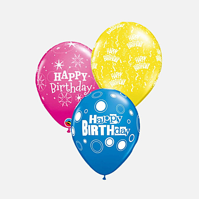 Happy Birthday Latex Balloons 3 Pieces qatar | Gift Happy Birthday ...