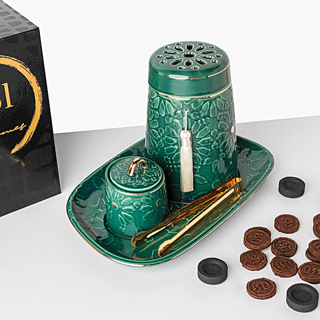 Incense Burner from Q51 Perfumes- Green qatar | Gift Incense Burner ...