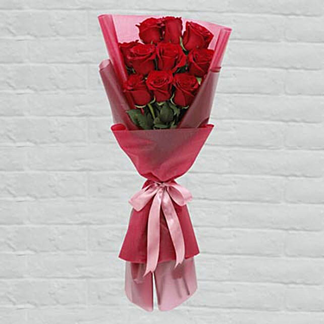 10 Red Roses Lovely Bouquet saudi-arabia | Gift 10 Red Roses Lovely ...
