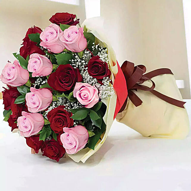 Glorious Pink N Red Roses Bouquet saudi-arabia | Gift Glorious Pink N ...