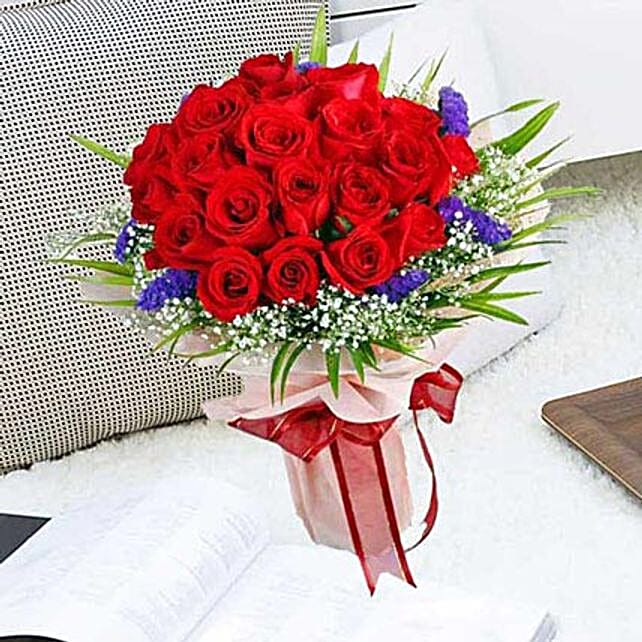 21 Red Rose Bouquet singapore | Gift 21 Red Rose Bouquet- FNP