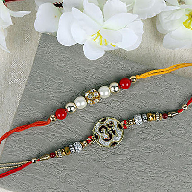 Set Of 2 Traditional Rakhi singapore | Gift Set Of 2 Traditional Rakhi- FNP