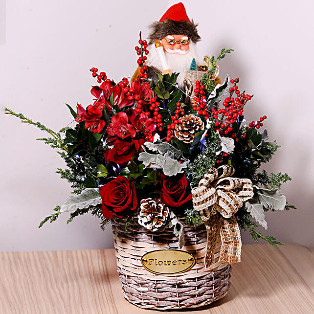 Santa With Flowers singapore | Gift Santa With Flowers- FNP