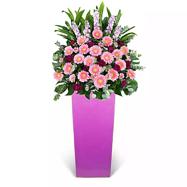 Pink And Purple Flower Stand singapore | Gift Pink And Purple Flower ...