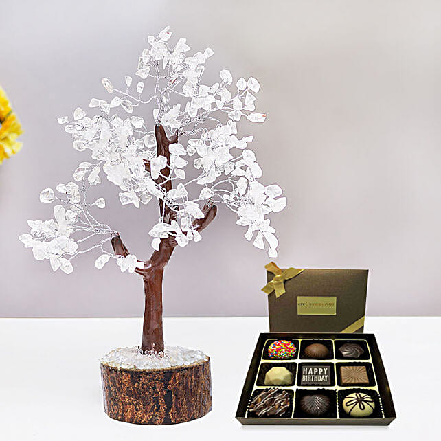 Amethyst Wish Tree with Happy Birthday Chocolate singapore | Gift ...