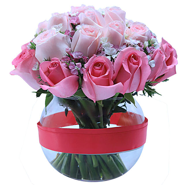 Glowing Roses In Fish Bowl singapore | Gift Glowing Roses In Fish Bowl- FNP