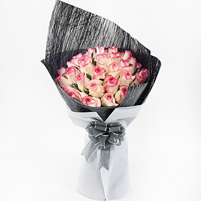 35 Dual Shade Pink Roses Bouquet singapore | Gift 35 Dual Shade Pink ...