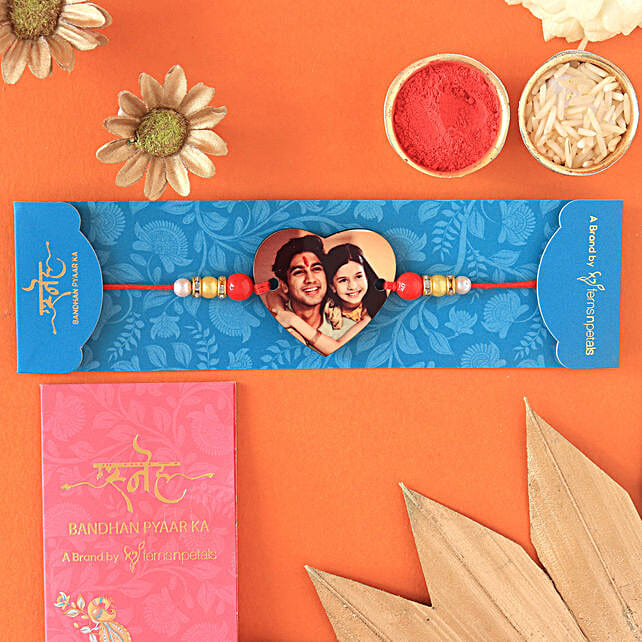 Heart Shaped Personalised Rakhi singapore | Gift Heart Shaped ...