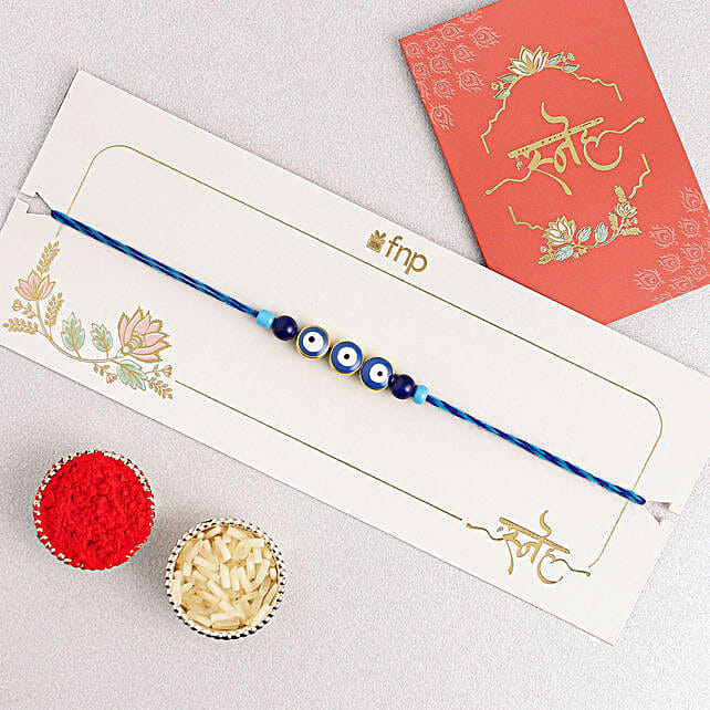 Minamalistic Navy Evil Eye Rakhi singapore | Gift Minamalistic Navy ...