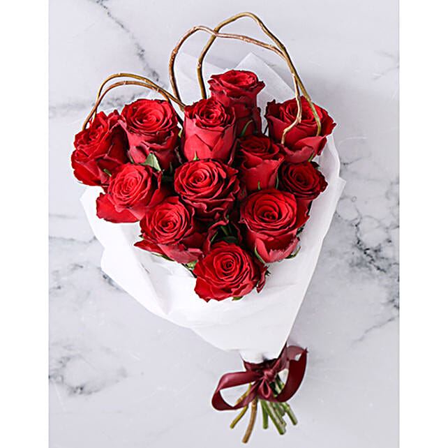 Red Rose In White Wrapping Arrangement south-africa | Gift Red Rose In ...