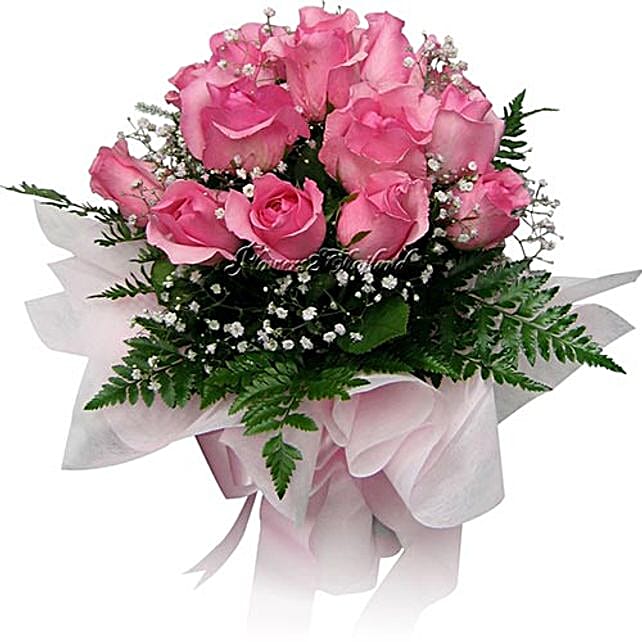Pretty Pink Rose Bouquet thailand | Gift Pretty Pink Rose Bouquet- FNP