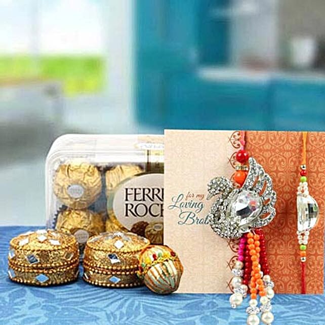 Rakhi with Ferrero Rocher uae | Gift Rakhi with Ferrero Rocher- FNP