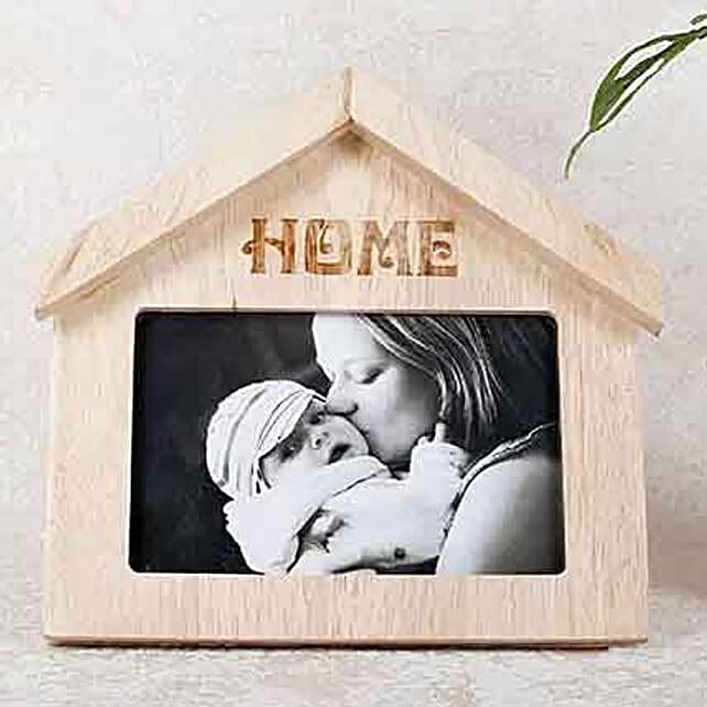 Wooden Home Shaped Frame uae | Gift Wooden Home Shaped Frame- FNP