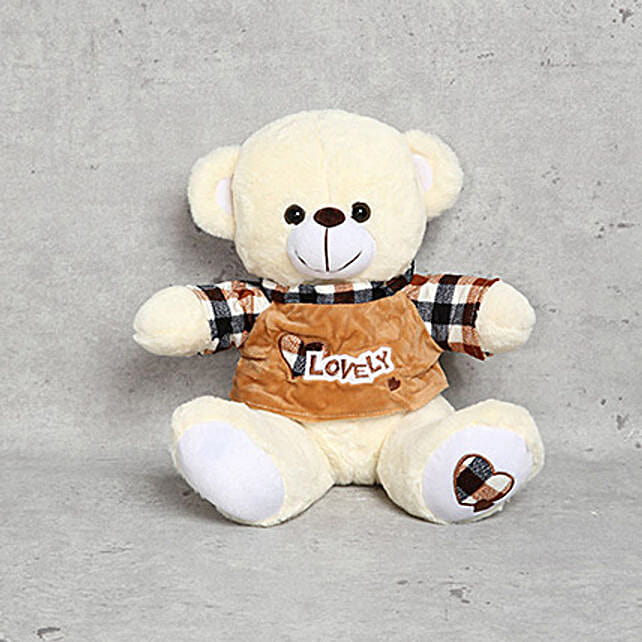Adorable Cream Teddy Bear uae | Gift Adorable Cream Teddy Bear- FNP