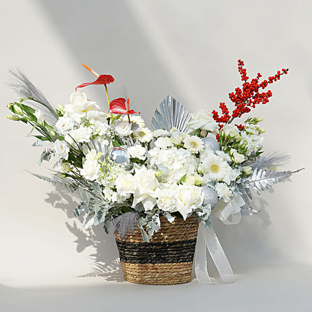 Snowflakes Flower Arrangement uae | Gift Snowflakes Flower Arrangement- FNP