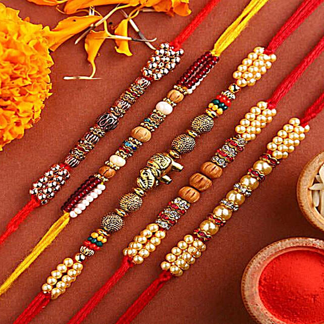 Sneh Traditional Beads Rakhi Set uae | Gift Sneh Traditional Beads ...