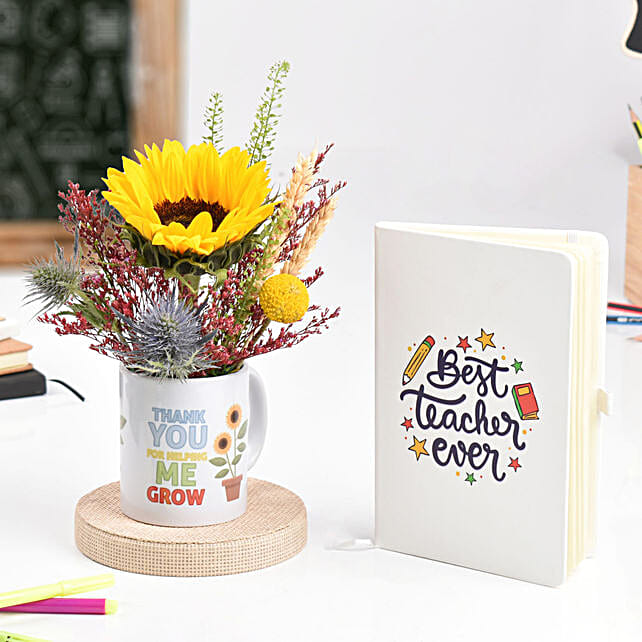 Thank You Flowers And Diary For Teacher uae | Gift Thank You Flowers ...