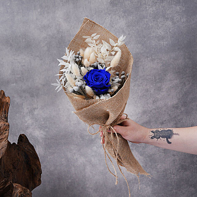 Blue Forever Rose Bouquet uae | Gift Blue Forever Rose Bouquet- FNP