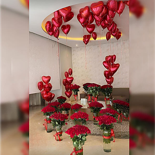 Room Full of Roses and Balloons uae | Gift Room Full of Roses and ...