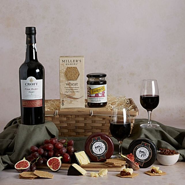 Luxury Port And Cheese Hamper uk | Gift Luxury Port And Cheese Hamper- FNP