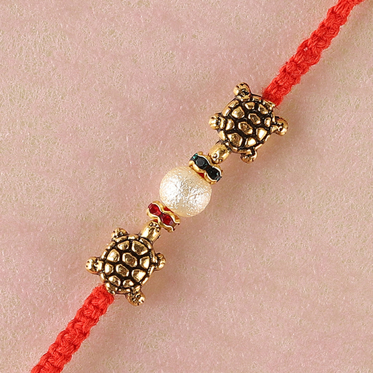 Single White Moti Rakhi uk | Gift Single White Moti Rakhi - Ferns N Petals