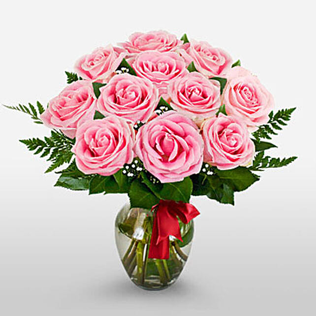 12 Long Stem Pink Roses usa | Gift 12 Long Stem Pink Roses- FNP