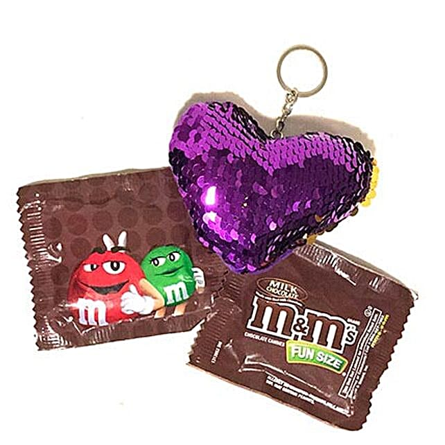 MnM With Heart Keychain usa | Gift MnM With Heart Keychain- FNP