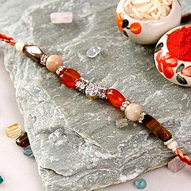 Tiger Eye With Coraline Stone Rakhi usa | Gift Tiger Eye With Coraline ...