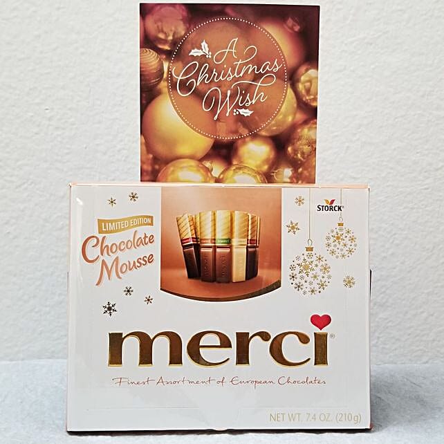 Merci Chocolates With Christmas Greeting Card usa | Gift Merci ...